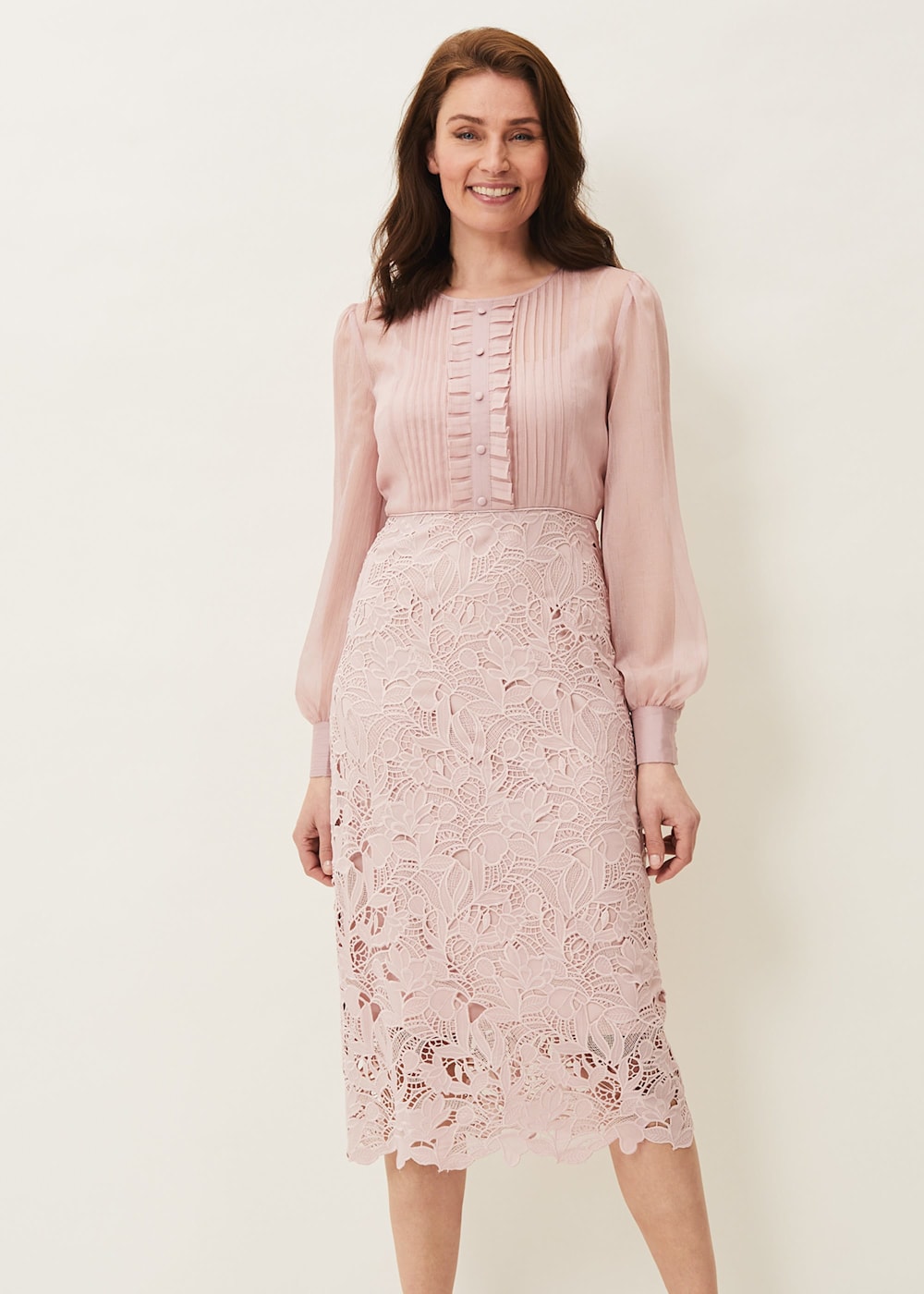 Lace dress chiffon store