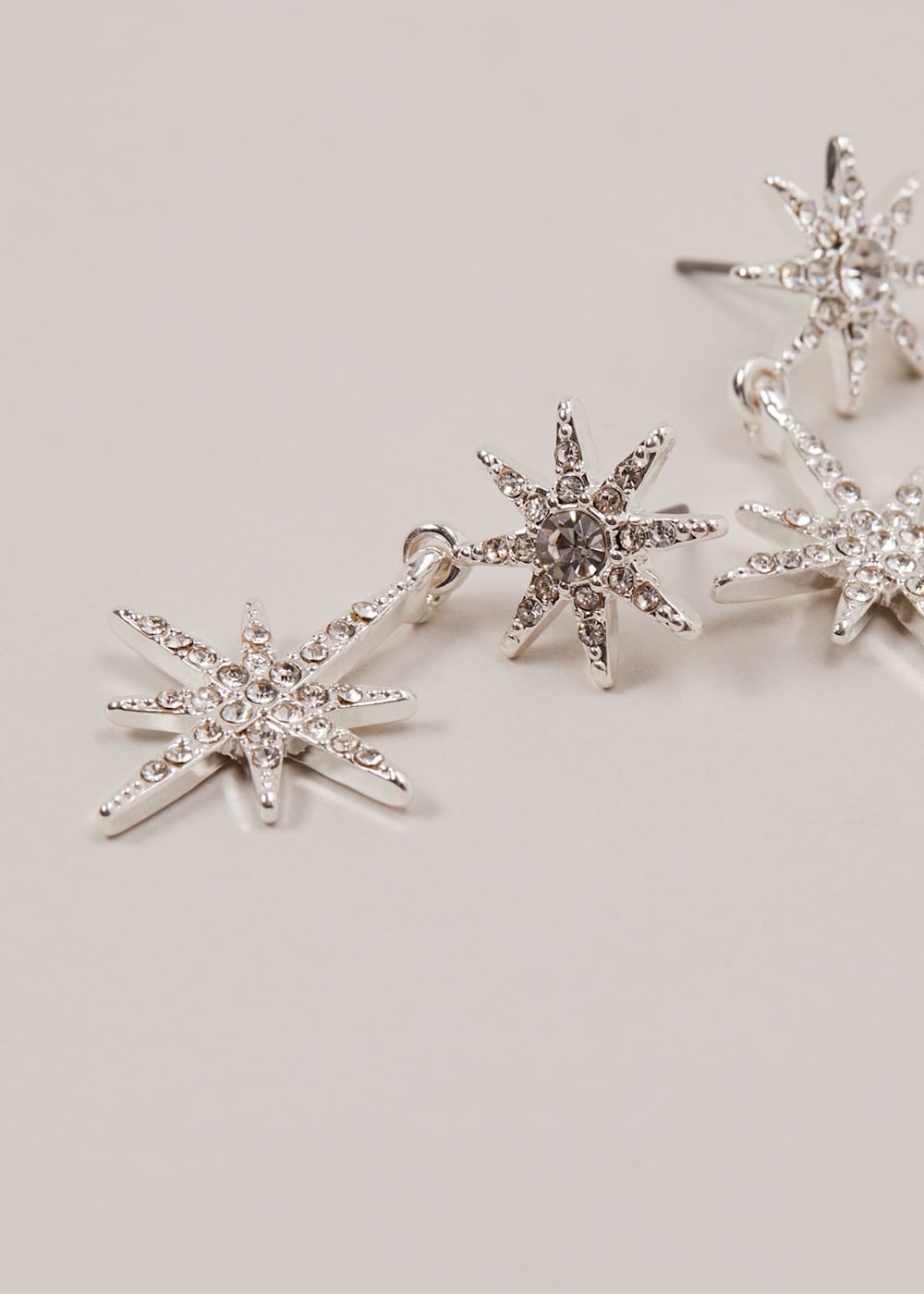 Silver Plated Star Drop Earrings Phase Eight UK