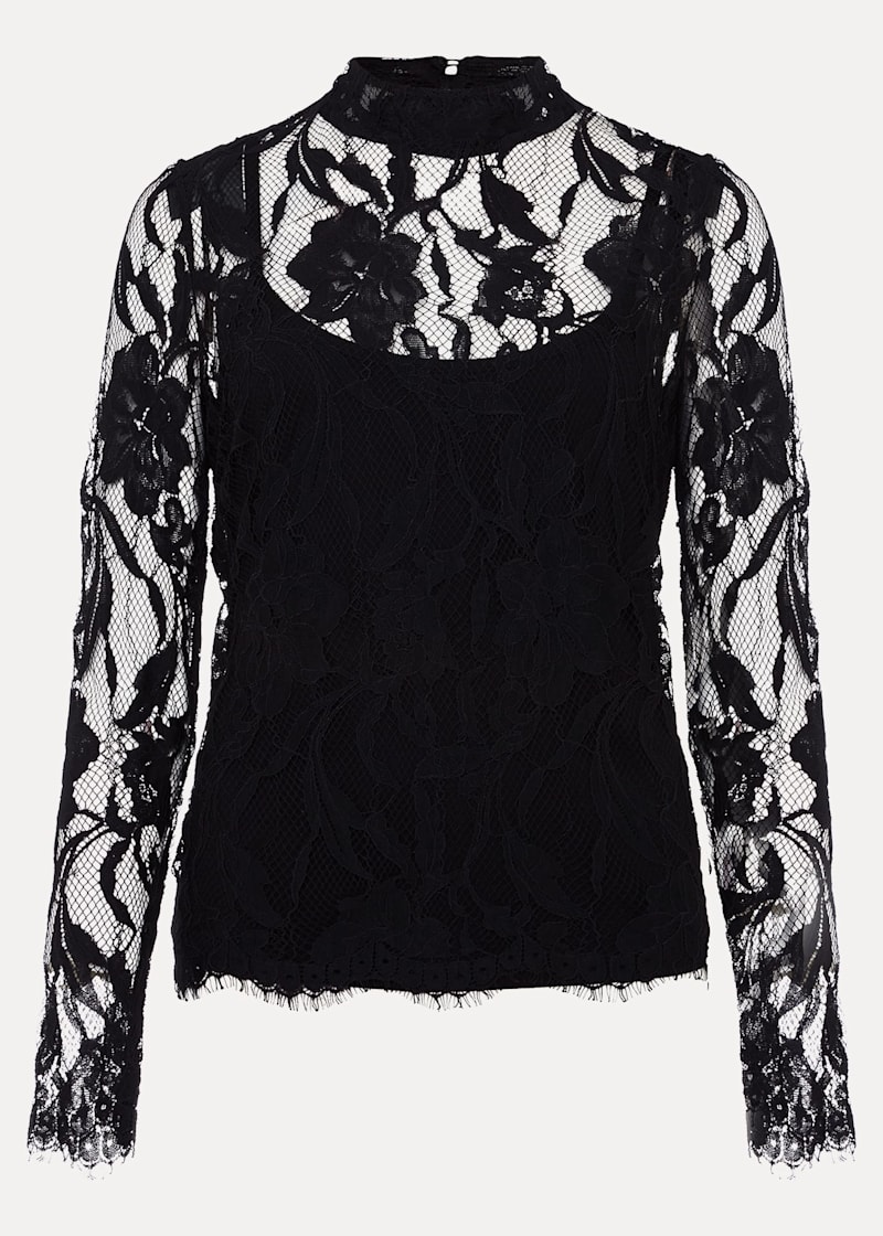 Lara Black Lace Top Phase Eight Uk